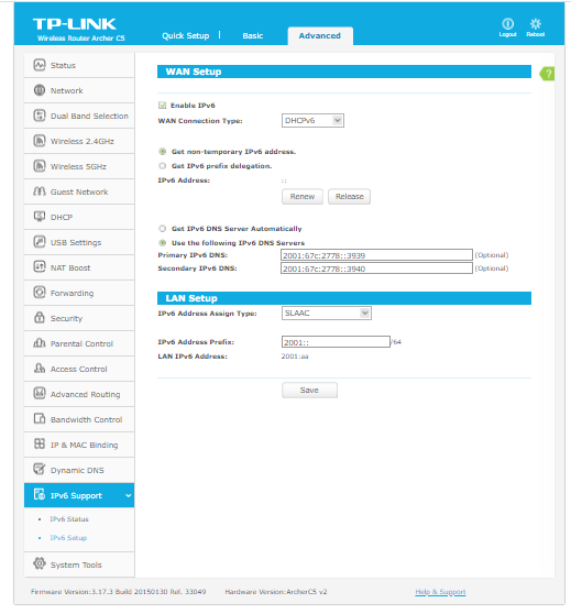 Router Setup Guide (IPv6)